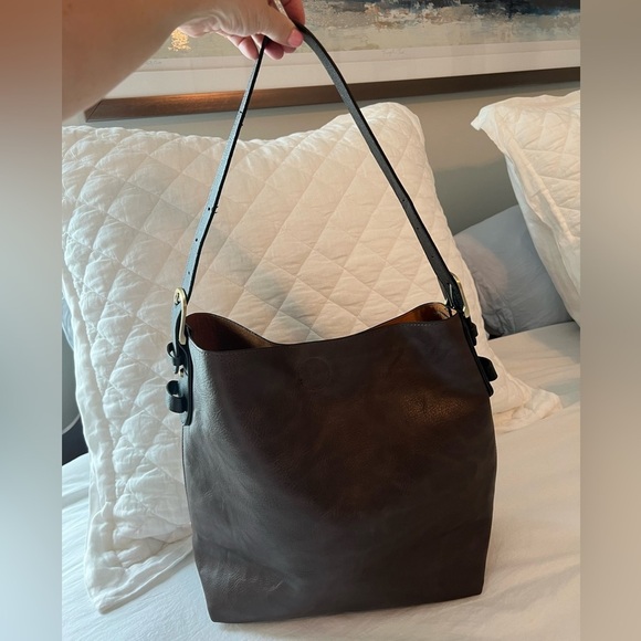 Joy Susan | Bags | Joy Susan Vegan Leather Hobo Handbag With Black ...